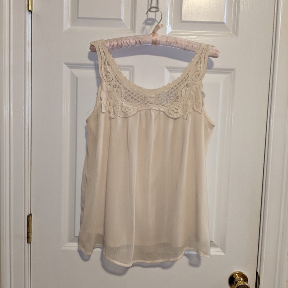 Adiva | Tops | Adiva Womens Sheer Cream Baby Doll Top Blouse Size Xl ...